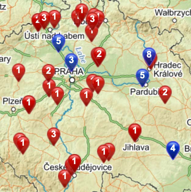Mapa airsoft akcí, videí, obchodů, servisů a areálů